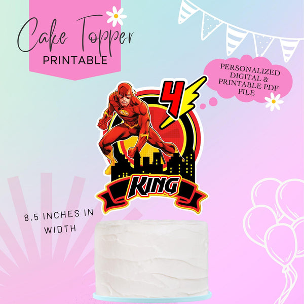Flash Party Digital Cake Topper - Printable Cake Topper ...